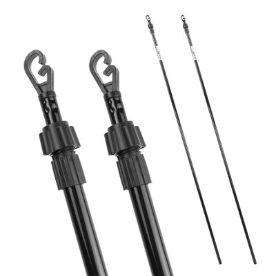 KCT 2x 2.4m Wash Line Prop Pole Heavy Duty Outdoor Extendable Clothes ...