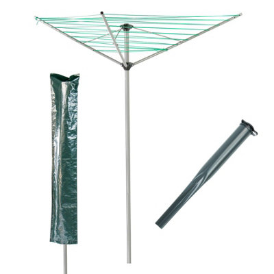 KCT 3 Arm Outdoor Rotary Washing Clothes Line - 30m Drying Area - With ...