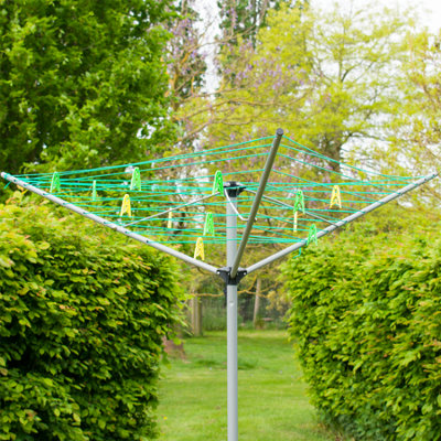 KCT 3 Arm Outdoor Rotary Washing Line Clothes Airer - 30m Drying Area