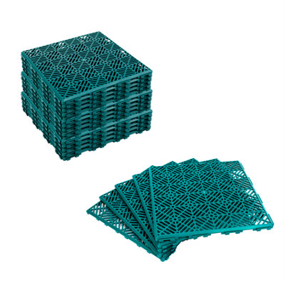 KCT 4 Pack - Green Garden Non Slip Interlocking Path Tiles - 20 Pieces ...