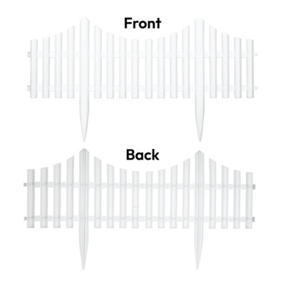 KCT 5 Pack - Interlocking Plastic Lawn Border Edging Flexible White ...