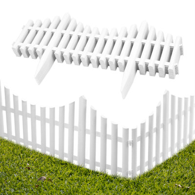 KCT 6 Pack - Interlocking Plastic Lawn Border Edging Flexible White ...