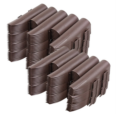 KCT 7 Pack - Brown Wood Effect Plastic Garden Palisade Lawn Edging 56 ...