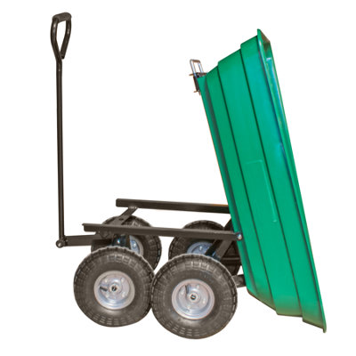 KCT 75 Litre Garden Trolley Tipper Cart Trailer with Soft Grip Handle