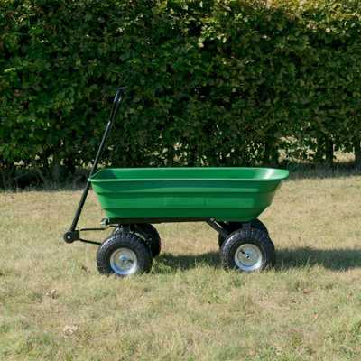 KCT 75 Litre Garden Trolley Tipper Cart Trailer with Soft Grip Handle