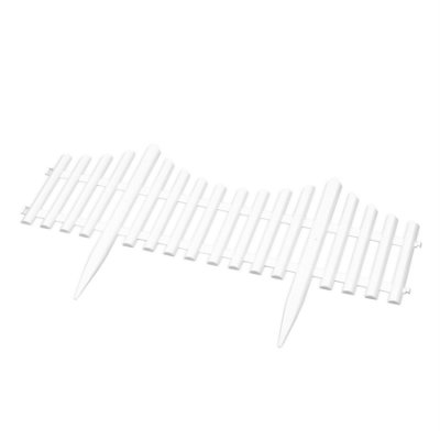 KCT 8 Pack - Interlocking Plastic Lawn Border Edging Flexible White ...