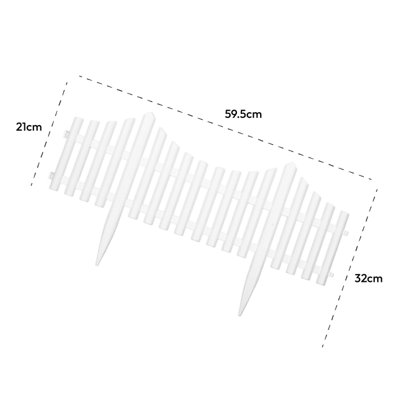 KCT 8 Pack - Interlocking Plastic Lawn Border Edging Flexible White ...