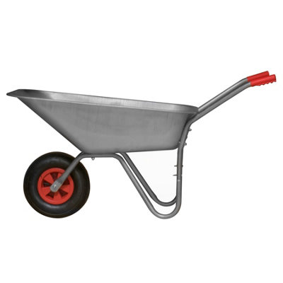 KCT 80L Wheelbarrow Garden Galvanised Steel with Pneumatic Tyre