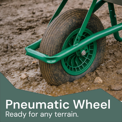 KCT 85L Heavy Duty Large Wheelbarrow with Galvanised Steel Metal Tray ...