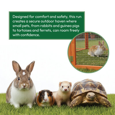KCT 8ft Wooden Rabbit Run Large Enclosure for Small Animal Pet Tortoise ...