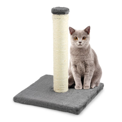KCT Cat Scratching Post Kitten Furniture Tree Activity Scratcher Sisal Tower - Small Grey
