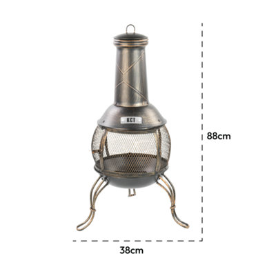 KCT Classical Chiminea Outdoor Garden Log Burner for BBQs Camping
