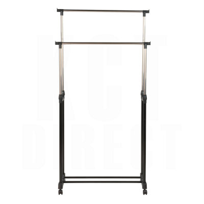 KCT Clothes Rail on Wheels - Double Adjustable Rack
