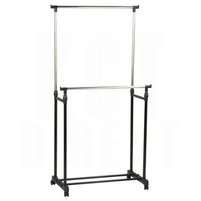 KCT Clothes Rail on Wheels - Double Adjustable Rack