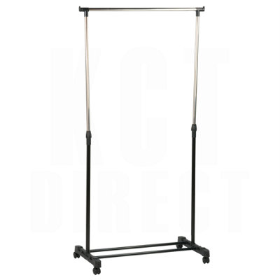 KCT Clothes Rail on Wheels - Single Adjustable Rack