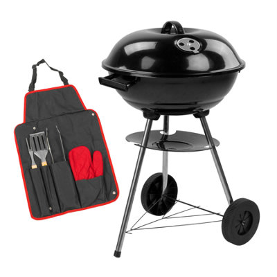 KCT Compact Round Kettle BBQ Tool Set Charcoal Patio Barbecue Outdoor ...