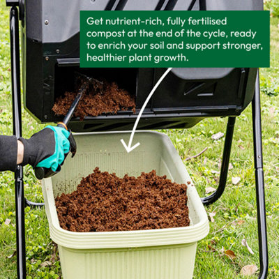 KCT Compost Bin 160L - Rotating Tumbler Eco Friendly Waste Garden ...