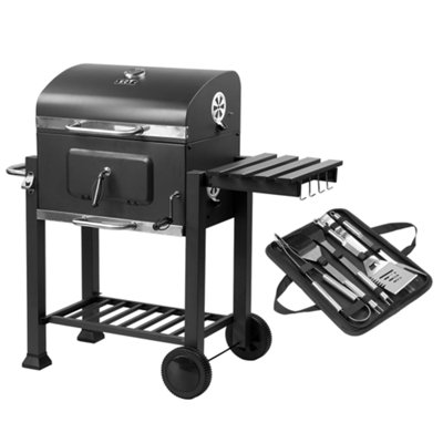 KCT Deluxe Charcoal BBQ Grill Smoker With Tool Set