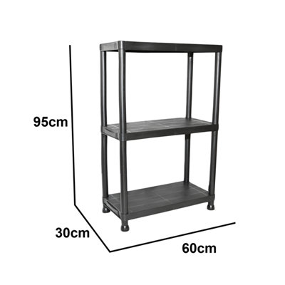 Buy KCT Garage Shelving 3 Tier Plastic Storage Unit at B&Q