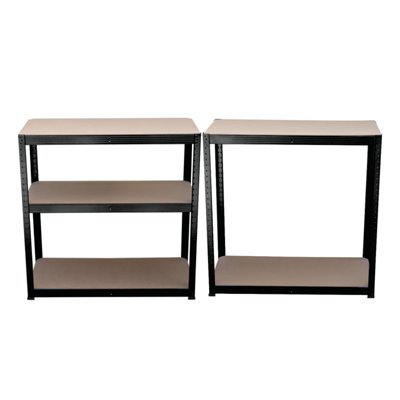 KCT Garage Shelving 5 Tier Unit Metal Shelving Unit Black Shed Storage ...