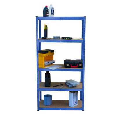 KCT Garage Shelving 5 Tier Unit Metal Shelving Unit Blue Shed Storage ...