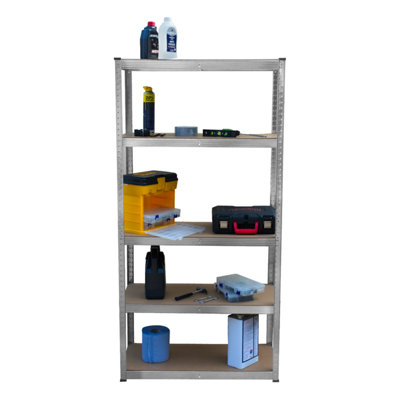 KCT Garage Shelving 5 Tier Unit Metal Shelving Unit Galvanised Shed ...