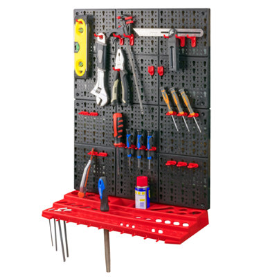 KCT Garage Wall Mount Tool Board with Shelf Rack - 3pc