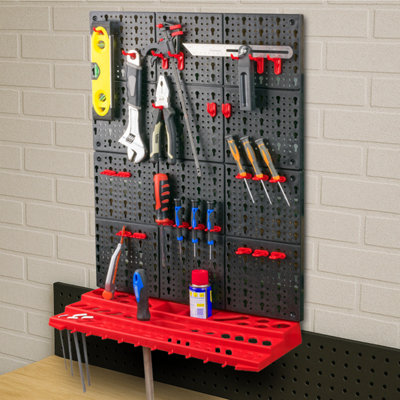 KCT Garage Wall Mount Tool Board with Shelf Rack - 3pc
