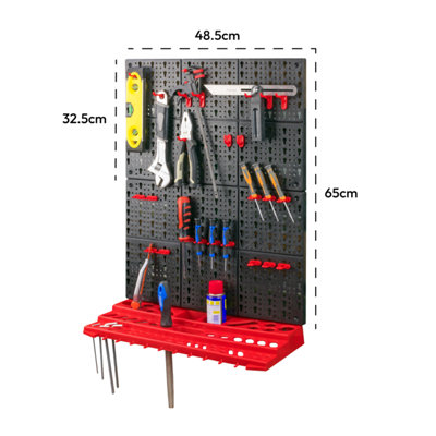 KCT Garage Wall Mount Tool Board with Shelf Rack - 3pc