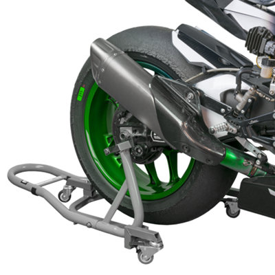 KCT Heavy Duty Front Wheel Fixed Jack & Rear Motorcycle Paddock Stand ...