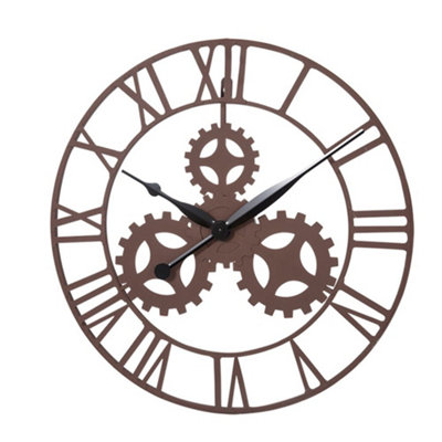 KCT Home Large Vintage Gear Design Wall Clock Art Deco Steampunk Roman ...