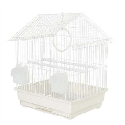 KCT Indoor Bird Cage Lima Small Exotic Portable - White