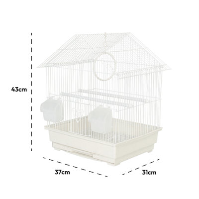 KCT Indoor Bird Cage Lima Small Exotic Portable - White