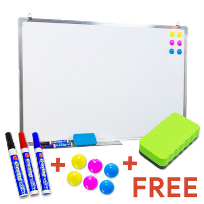 KCT Magnetic Whiteboard Set with Whiteboard, Pens, Magnets and Eraser ...