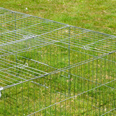 KCT Medium Enclosed Roof Folding Metal Pet Playpen Run for Dogs, Cats ...