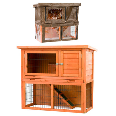 KCT Monza Rabbit Hutch With Run + Cover | DIY at B&Q