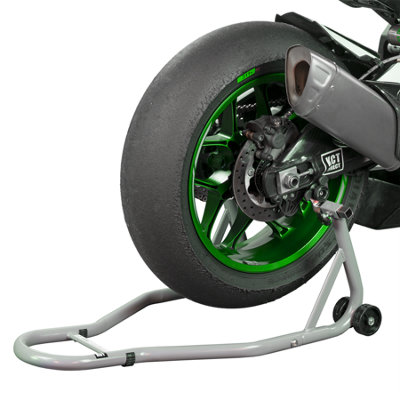 KCT Motorcycle Heavy Duty Rear & Front Head Stock Paddock Stand Carbon ...