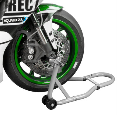 KCT MOTORCYCLE HEAVY DUTY REAR & FRONT HEAD STOCK PADDOCK STAND CARBON ...