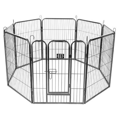 KCT Pet Puppy Dog Play Pen Heavy Duty Enclosure Playpen Foldable Metal ...