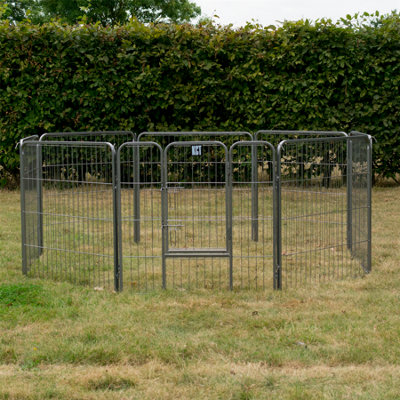 KCT Pet Puppy Dog Play Pen Heavy Duty Metal Enclosure Playpen - Large