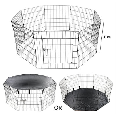 KCT Pet Puppy Dog Play Pen Wire Enclosure Playpen Foldable + Floor ...