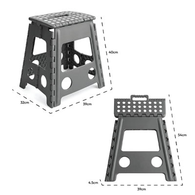 KCT Portable Folding Step Lightweight Multi Purpose Home Stool Plastic ...