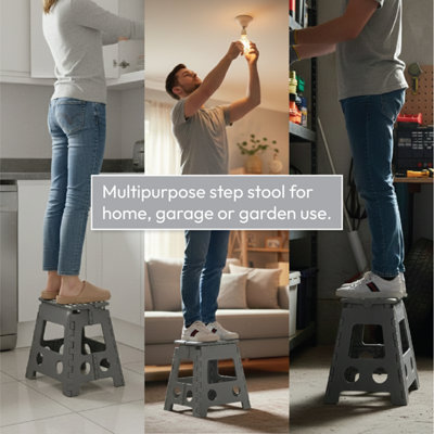 KCT Portable Folding Step Lightweight Multi Purpose Home Stool Plastic ...