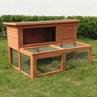 KCT Rabbit Hutch Cage Ancona 4ft Large Wooden with Extending Run