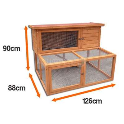 KCT Rabbit Hutch Cage Ancona 4ft Large Wooden with Extending Run