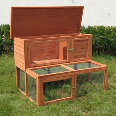 KCT Rabbit Hutch Cage Ancona 4ft Large Wooden with Extending Run