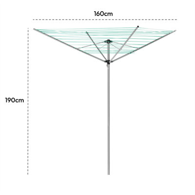 KCT Rotary Washing Line 4 Arm Outdoor Clothes Airer with Protective ...