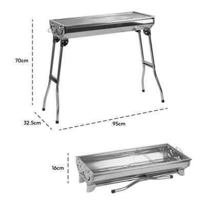 KCT Stainless Steel Portable BBQ And Tool Kit - Folding Large Barbecue ...