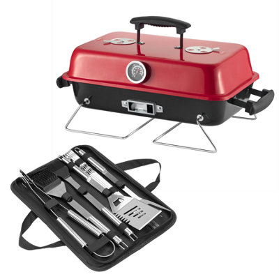 KCT Table Top BBQ Tool Set Portable Charcoal Barbecue Compact Camping ...