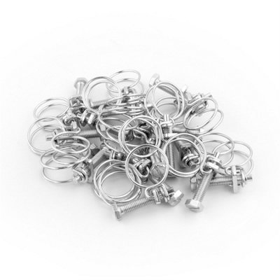 KCT Universal Adjustable Double Wire Hose Clips 19-22mm Metal Screw ...
